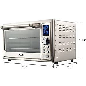 Avanti Air Fryer Oven Combo with 8 Pre-Set Functions and Digital Controls, 90 Minute Timer and Auto Shut-Off, 0.8 Cu.Ft., Metallic