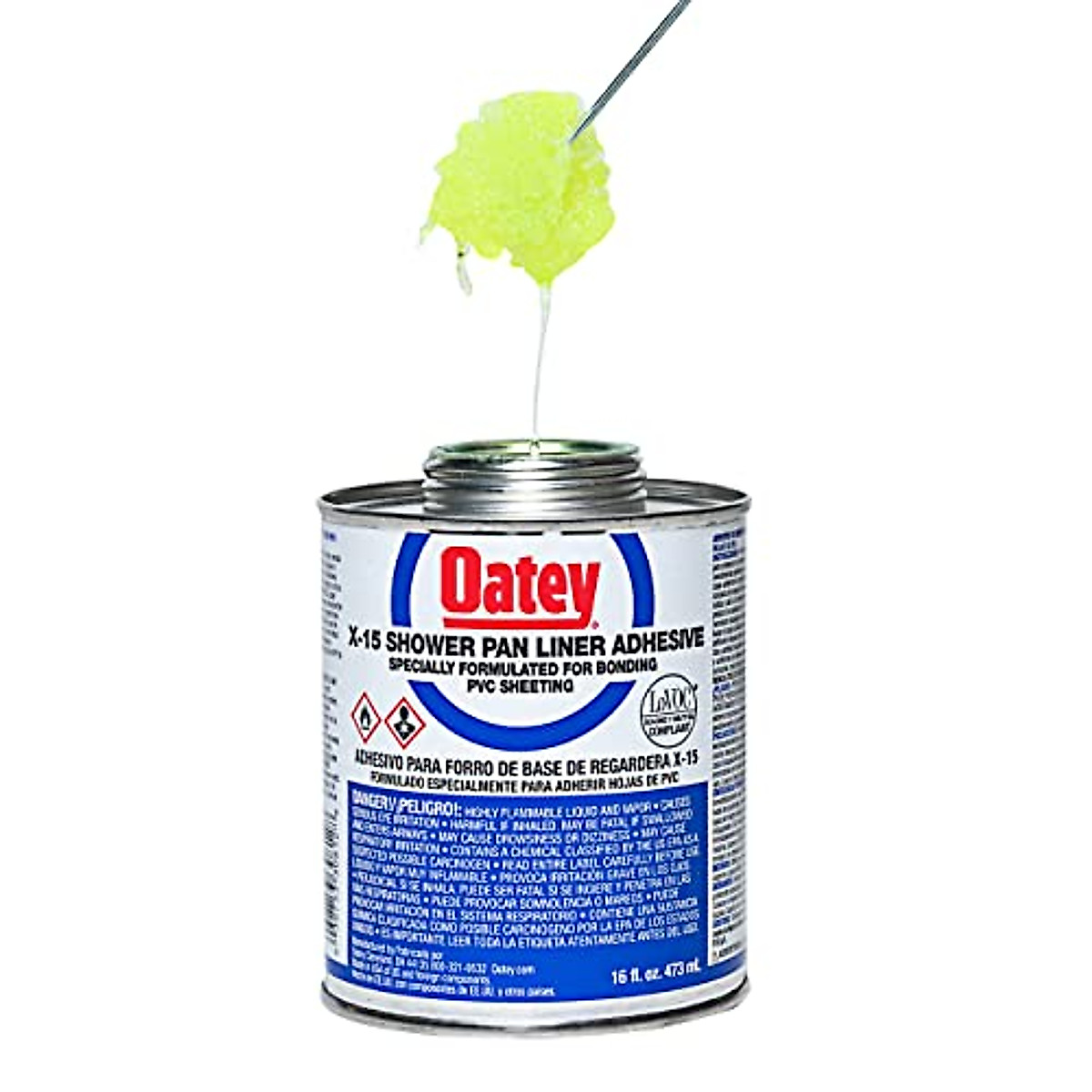 Oatey 30812 X-15 PVC Solvent with Dauber, 16-Ounce, White