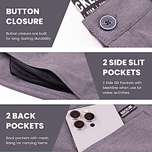 Brickline Mens Shorts for Men, Hybrid Casual Golf Dress Flat Front Quick Dry Stretch Board Shorts, Lightweight Chino Short HT Black - 34