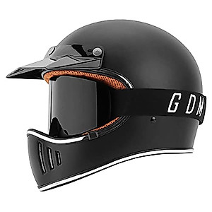 GDM Rebel Retro Vintage Motorcycle Helmet Sahara Package (Large)