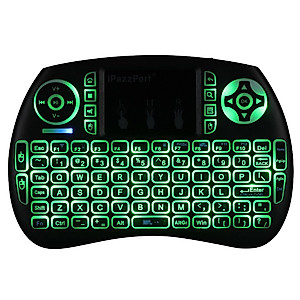 iPazzPort 2.4Ghz Backlit Mini Wireless Keyboard with Touchpad Mouse Combo, Rechargable Li-ion Battery for Google Android TV Box, PS3 XBOX, Raspberry Pi 3, HTPC, IPTV (Backlit Version)