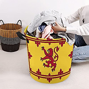 Scotland Scottish Rampant Lion Large Laundry Basket Hamper Bag Washing with Handles for College Dorm Portable