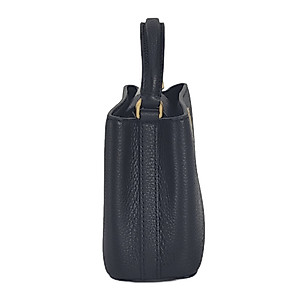 Tory Burch 145357 Britten Black With Gold Hardware Leather Women's Micro Satchel Bag