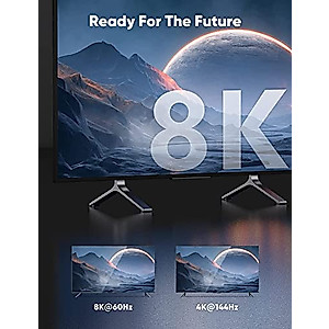 Capshi VESA Certified DisplayPort Cable 1.4, 8K DP Cable 6.6FT (8K@60Hz, 4K@144Hz, 2K@240Hz) HBR3 Support 32.4Gbps, HDCP 2.2, HDR10 FreeSync G-Sync for Gaming Monitor 3090 Graphics PC (Grey)