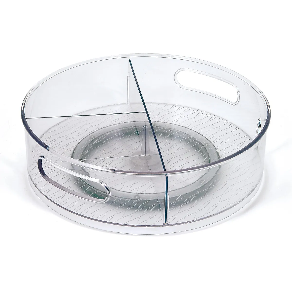 Copco Storage Turntable with Removable Dividers, 12 Inch, Clear
