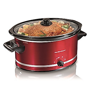 Hamilton Beach 400943318406 33184 Oval Slow Cooker, 8-Quart, Red