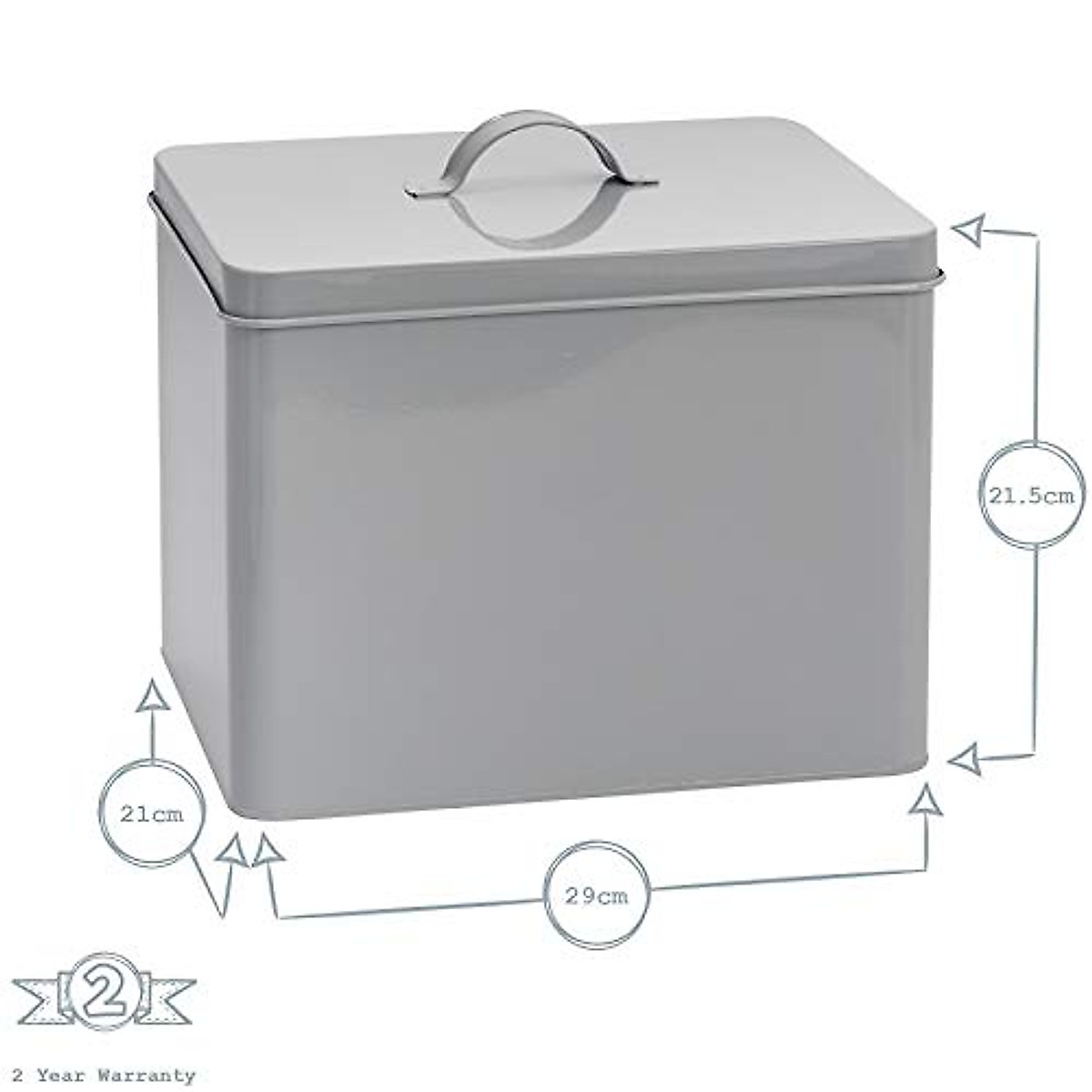 Harbour Housewares 1x Grey Industrial First Aid Box - Retro Chic Vintage Style 2-Tier Steel Medicine Storage Organiser