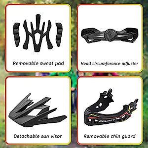 EULANT Kids Full Face Helmet with Chin Guard, Lightweight Kids Bike Helmet, Toddler Cycling Helmet for MTB BMX Skating Scooter, Child Bicycle Helmets,