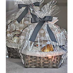 Holvyt Large Clear Gift Basket Bags, 10 Pack 20"x 28" Cellophane Wrap Plastic Package for Baskets and Gifts