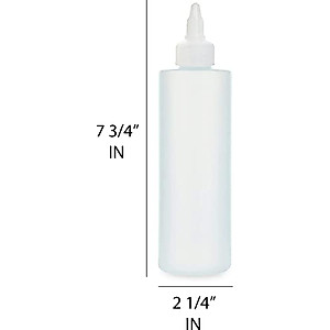 BRIGHTFROM Condiment Squeeze Bottles, 12 OZ Empty Squirt Bottles, Clear Twist Top Cap, Leak Proof - Great for Ketchup, Mustard, Syrup, Sauces, Dressing, Oil, Arts & Crafts, BPA FREE Plastic - 2 PACK