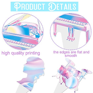 48Pcs Music Singer Party Cupcake Toppers Singer Birthday Party Decoration Popular Singer Theme Cupckae Toppers for Girls Music Singer Birthday Baby Shower Supplies