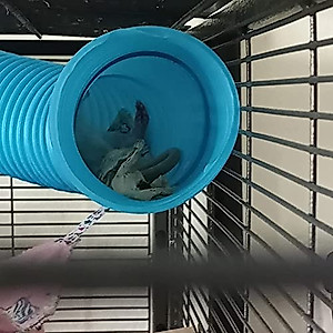 MUYG Plastic Hamster Fun Tunnels,Ferrets Foldable Exercising Training Tunnels Hamsters Hideout Tube 15 Pcs Small Animal Chew Toys for Guinea Pigs, Chinchillas, Rats, Gerbils (Blue)