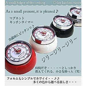 Dulton 100-189IV Kitchen Timer with Magnet, Ivory, Steel, Analog, Retro, Diameter 2.8 inches (70 mm), Depth 1.2 inches (30 mm)