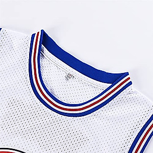 Intryeti Men's Basketball Jerseys #1 Bugs Space Movie Sports Shirts 90s Hiphop Party Clothing #1 White L