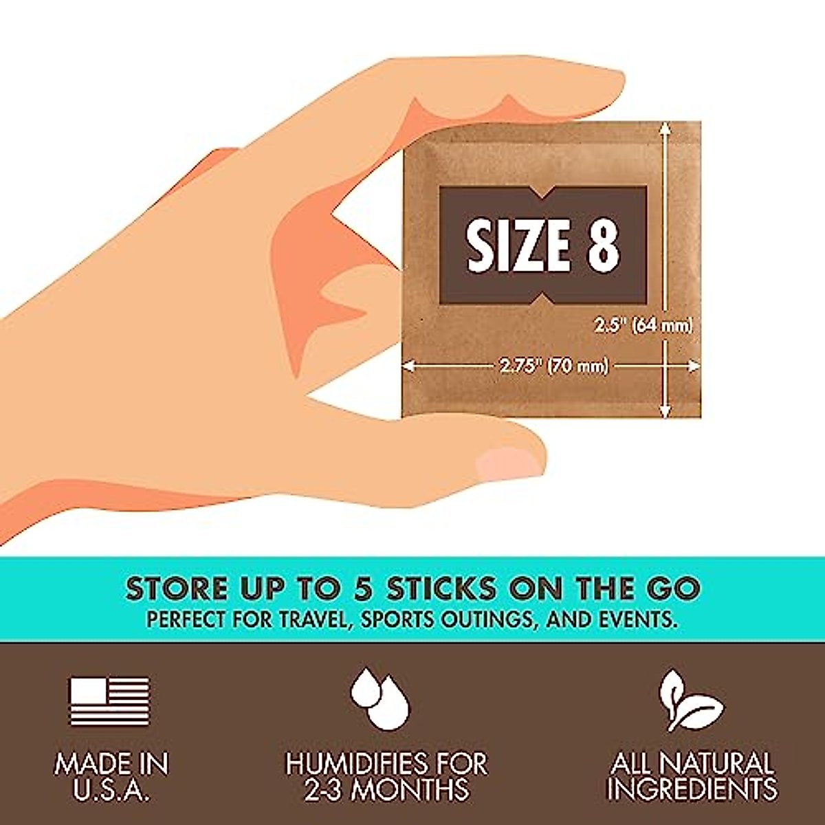 Boveda 72% RH 2-Way Humidity Control – Restores & Maintains Humidity–All In One Solution For Humidification- Patented Technology for Humidity Control Convenient & Versatile - 10 Count Resealable Bag