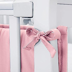 Boys&Girls Baby Crib Bumpers Soft Cotton Padded,4 Sides Padded Crib Protector Bumper Cushion Crib Cotton Padding for Sides,Breathable Mesh Crib Liner Crib Bumper Pads-Anti-Bumper (F-S)