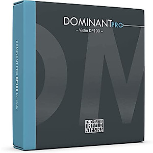 Thomastik-Infeld Dominant Pro Violin Strings DP100, 4/4 Synthetic Core Set for Advanced Violinists - Tin-Plated E, Aluminum A, Silver D&G - Powerful, Balanced with Broad Sound Colors - Made in Vienna