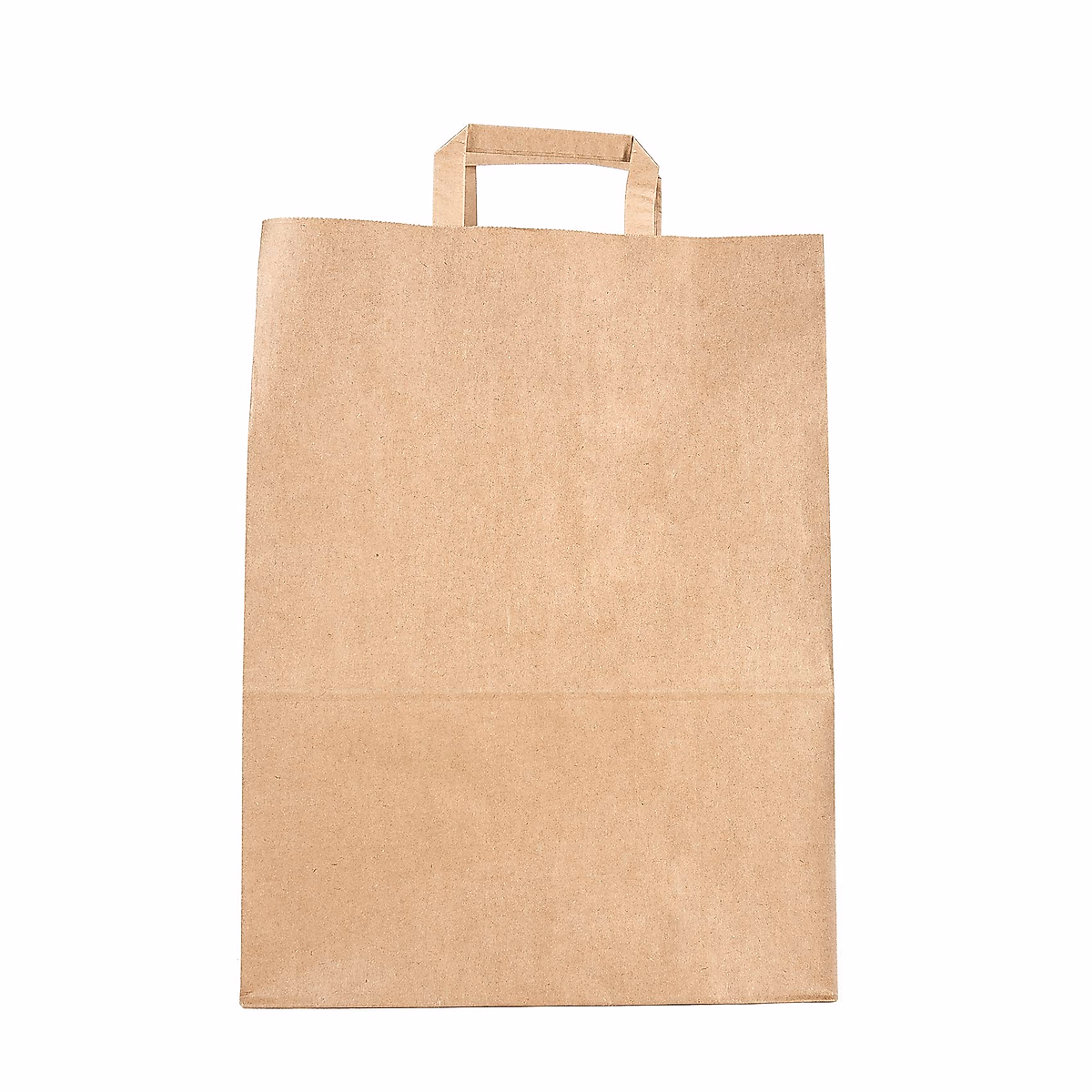 Kraft Environmentally Friendly Brown Paper, Flat Handle & Security Adhesive Carrier Bag, 22 x 11 x 28 cm, 70 gr, 250 pcs Package