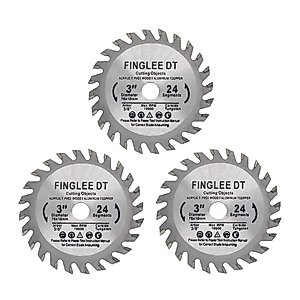 FINGLEE DT Wood Saw Blade TCT Circular Cutting Blade for Woodworking (3pc 3 inch)