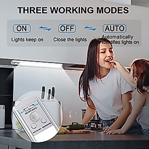 Under Cabinet Lights Motion Sensor: 90-LED Closet Lights Under Counter Lights for Kitchen 2500mAh 3 Color Dimmable USB Rechargeable Wireless Magnetic Lights for bedroom Hallway Stairway 11.8 inch 2Pcs