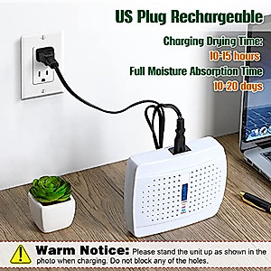 2 Pack Rechargeable Small Dehumidifier, Portable Mini Dehumidifiers for Bedroom, Bathroom, High efficiency Moisture Absorber for Closet, Bookcases