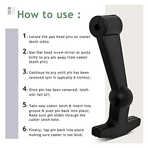 Cooler Latches Replacement for Yeti, RTIC, Lid Latch Parts(2 Pack) Compatible with Yeti Coolers T-Latches Made of Premium Hard Durable Rubber