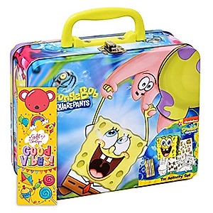 Gift Boutique SpongeBob Squarepants Coloring and Activity Tin Box, Crayons Stickers Mess Free Craft Kit for Toddlers Boys Girls Kids, Bookmark Included