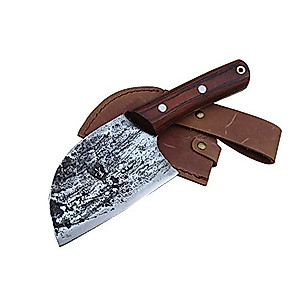 LICAIDAO Chinese kitchen knife Manual forging Kitchen Knife Chef's Meat Cleaver Vegetable Cutter with High Carbon Clad Steel（Mini section）