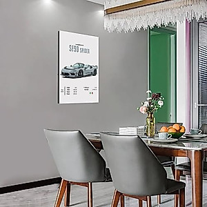 Car Poster Ferrari F40 Supercar Posters Racing Car Canvas Wall Art For Boy's Bedroom SuperCar Wall Decor Frame-style 24x36inch(60x90cm)