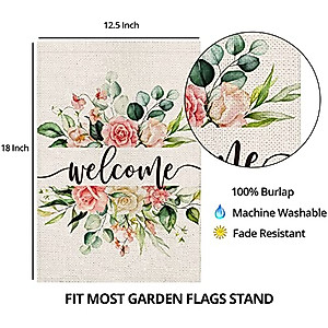 EKOREST Spring Garden Flag 12x18 Inch Double Sided,Welcome Flowers Small Yard Flag for Outdoor, Summer Seasonal Decors for Outside Anniversary Wedding Farmhouse Holiday