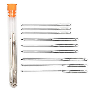 Hekisn Large-Eye Blunt Needles, Stainless Steel Yarn Knitting Needles, Sewing Needles, Crafting Knitting Weaving Stringing Needles,Perfect for Finishing Off Crochet Projects (9 Pieces)
