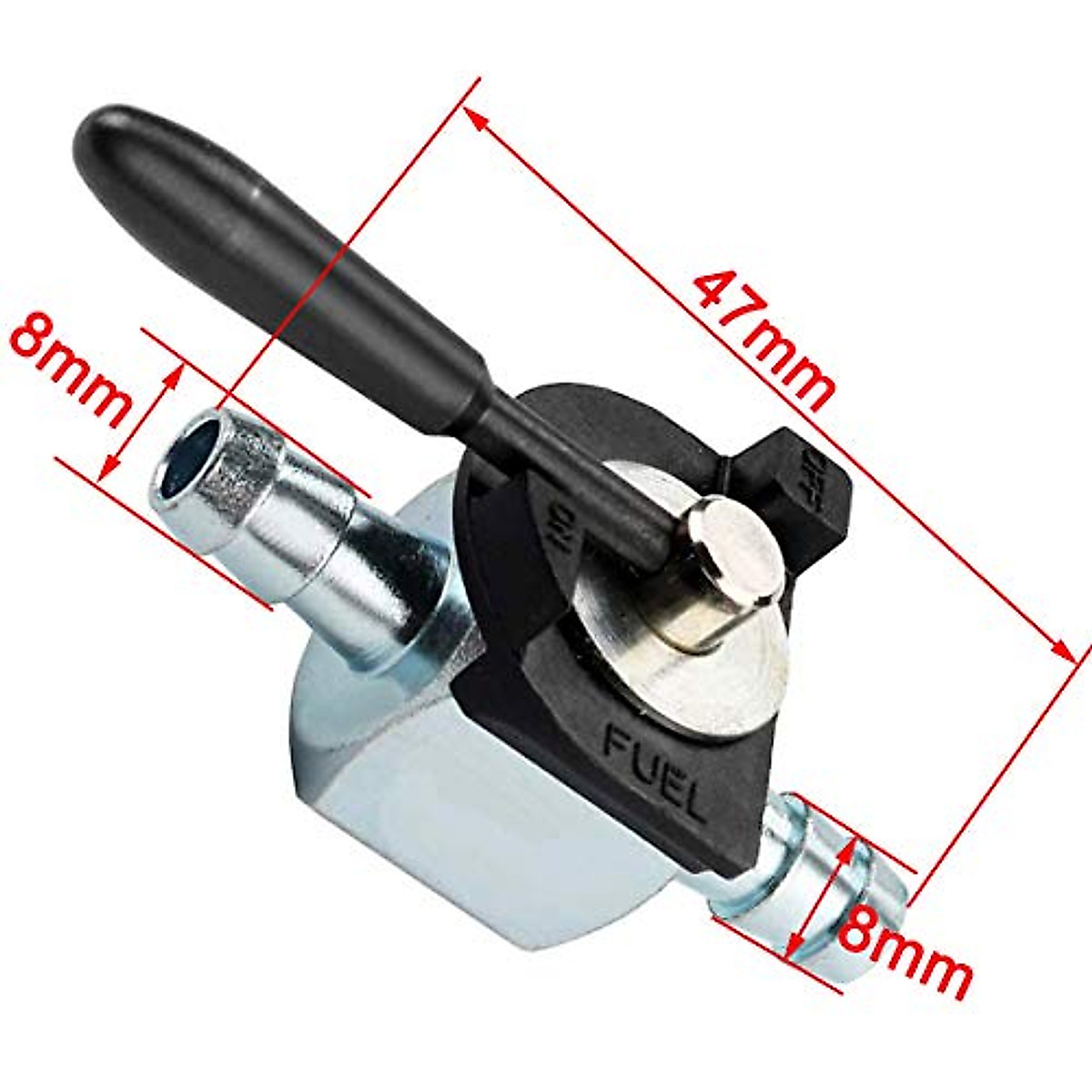 1/4" Inline Fuel Shut Off Valve for Gas Diesel Petrol Replacement for Scag 48568 Oregon 07-403 (1 valve, 1 fuel line, 2 clamp), by NAKAO