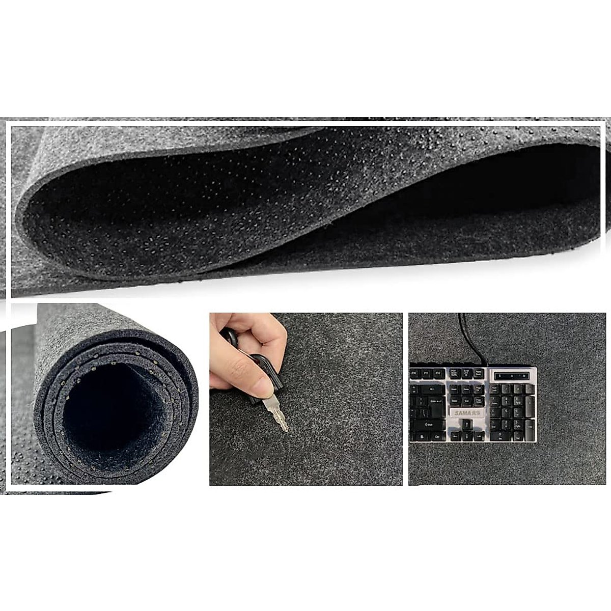 DAWNTREES Large Felt Desk Pad , 40''x16'' Full Desk Mouse Pad, Desk Pad for Keyboard ,Computer Mat for Desk ,100X40cm Felt Desk Mat for Desk Pad Protector