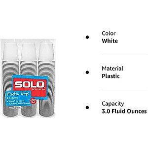 Solo 3-Ounce Plastic Bathroom Cups, 150-Count Package - Pack of 2 (300 ct in total)