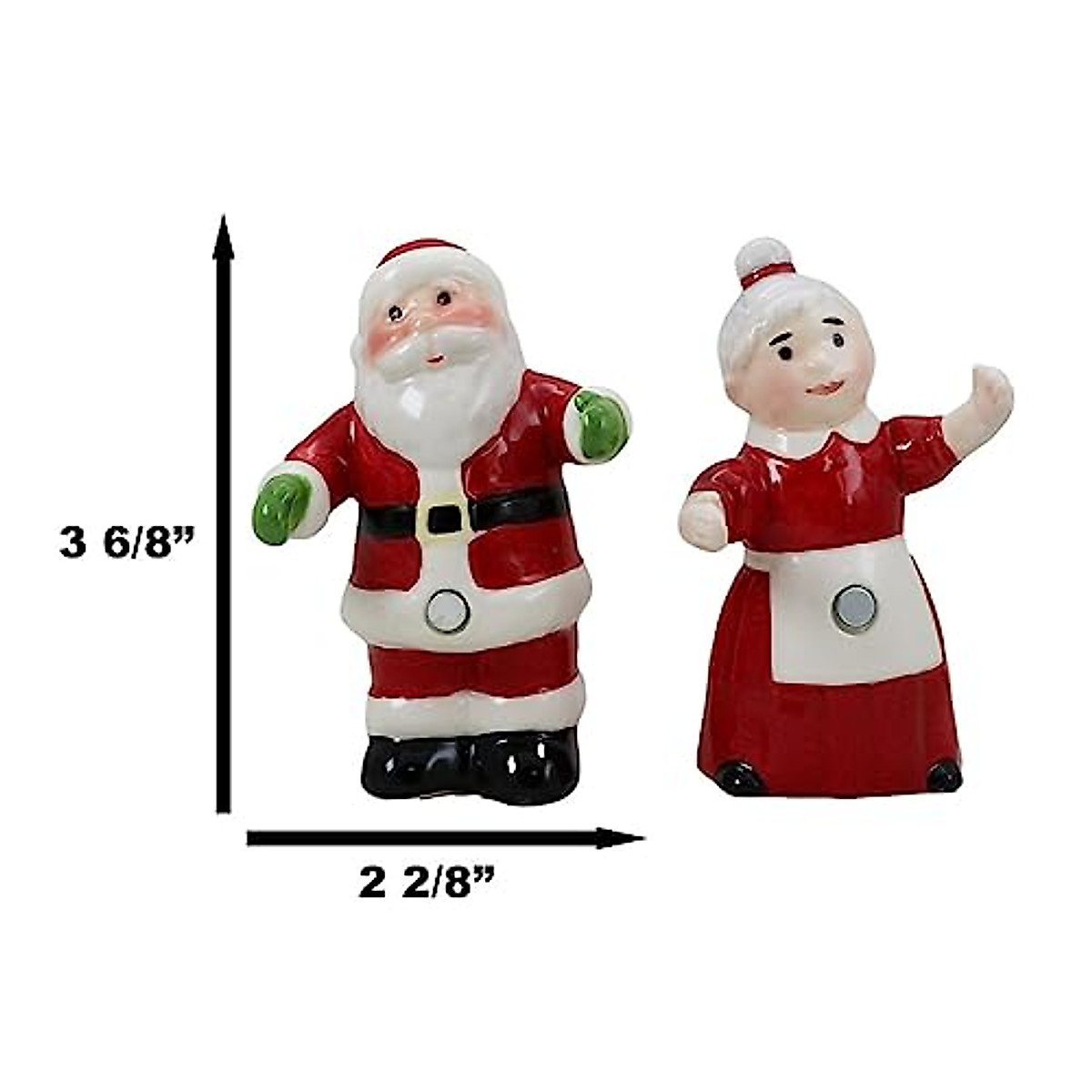 Ebros Gift 'Tis The Season Dancing Mr And Mrs Santa Claus Christmas Couple Salt And Pepper Shakers Set Ceramic Figurines Party Kitchen Tabletop Collectible Prop Jolly Holiday Decorative