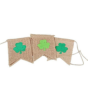 GOER St. Patrick's Day Irish Shamrock Garland Banner for St. Patrick's Day Decorations (104 Inch)