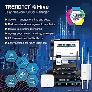 TRENDnet 28-Port Web Smart PoE+ Switch, 24 x Gigabit PoE+ Ports, 4 x Shared Gigabit Ports (RJ-45 or SFP), VLAN, QoS, LACP, IPv6 Support, 370W PoE Power Budget, Lifetime Protection, TPE-5028WS
