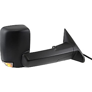 Garage-Pro Mirror Compatible with 2013-2018 Ram 1500, 2500, 2012-2018 3500, 2019-2021 1500 Classic, Passenger Side Textured Black Heated Manual Folding