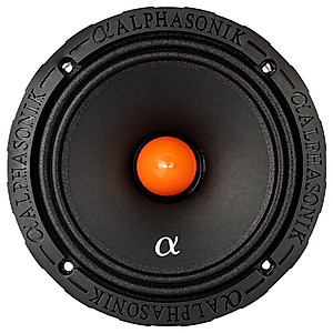 Alphasonik 1 Pair of VCA654 VENUM PRO Series 6.5" 1400 Watts Max 350 Watts RMS Mid-Range Car Audio Speaker 4-Ohm Proprietary Grille, Cast Basket, Cloth Surround, Non Pressed Paper Cone, Ferrite Magnet
