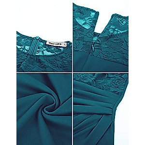 GRACE KARIN Womens Wrap Pencil Dress Wear to Work Business Office Crew Neck Dress Blue L