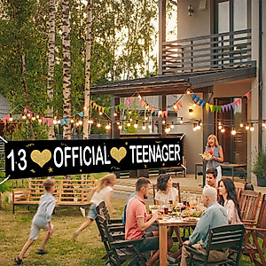 Labakita Large Happy 13th Birthday Banner, 13 Teenager Birthday Banner, 13th Birthday Decorations for Boy or Girl, Teen's 13th Birthday Photo Props