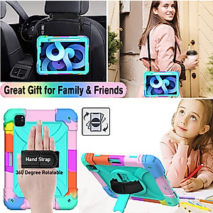 LTROP Case for iPad Air 5th/4th Generation 10.9 Inch(2022/2020),iPad Air 5/4 Case, iPad Pro 11 Case 2021/2020/2018,Pencil Holder/Swivel Stand/Shoulder Hand Strap Case for iPad 10.9 & Pro 11, Aqua Teal