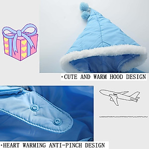 Ohrwurm Baby Boy Winter Fur Hood Snowsuit Coat Toddler Girl Autumn Jumpsuit Kid Clothes for 6-12 Months Blue