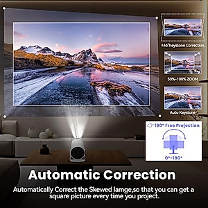 C Cosycost Mini Projector,Auto Keystone Correction Portable Projector 200 ANSI 4K Smart Projector with WiFi 6 BT 5.0 Screen Adjustment,180 Degree Flip,Built-in Android OS 11.0 Home Theater Projector