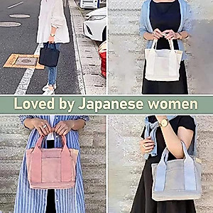 Misawa Shinichiro Bag, Calendarm Japanese Handmade Large Capacity Multi-pocket Handbag, Women's Tote Crossbody Canvas Bags (Green)