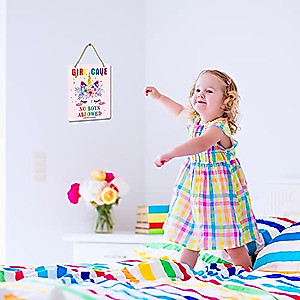 Uflashmi Girl Cave Sign, Little Baby Girl Room Decor Bedroom Wall Decor, 8x10 inch Metal Aluminum