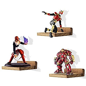 NIUBEST Small Floating Shelf,Carbonized Black,Set of 3 Small Wall Shelf for Bedroom Living Room Bathroom Kitchen Office-5x5 Inch