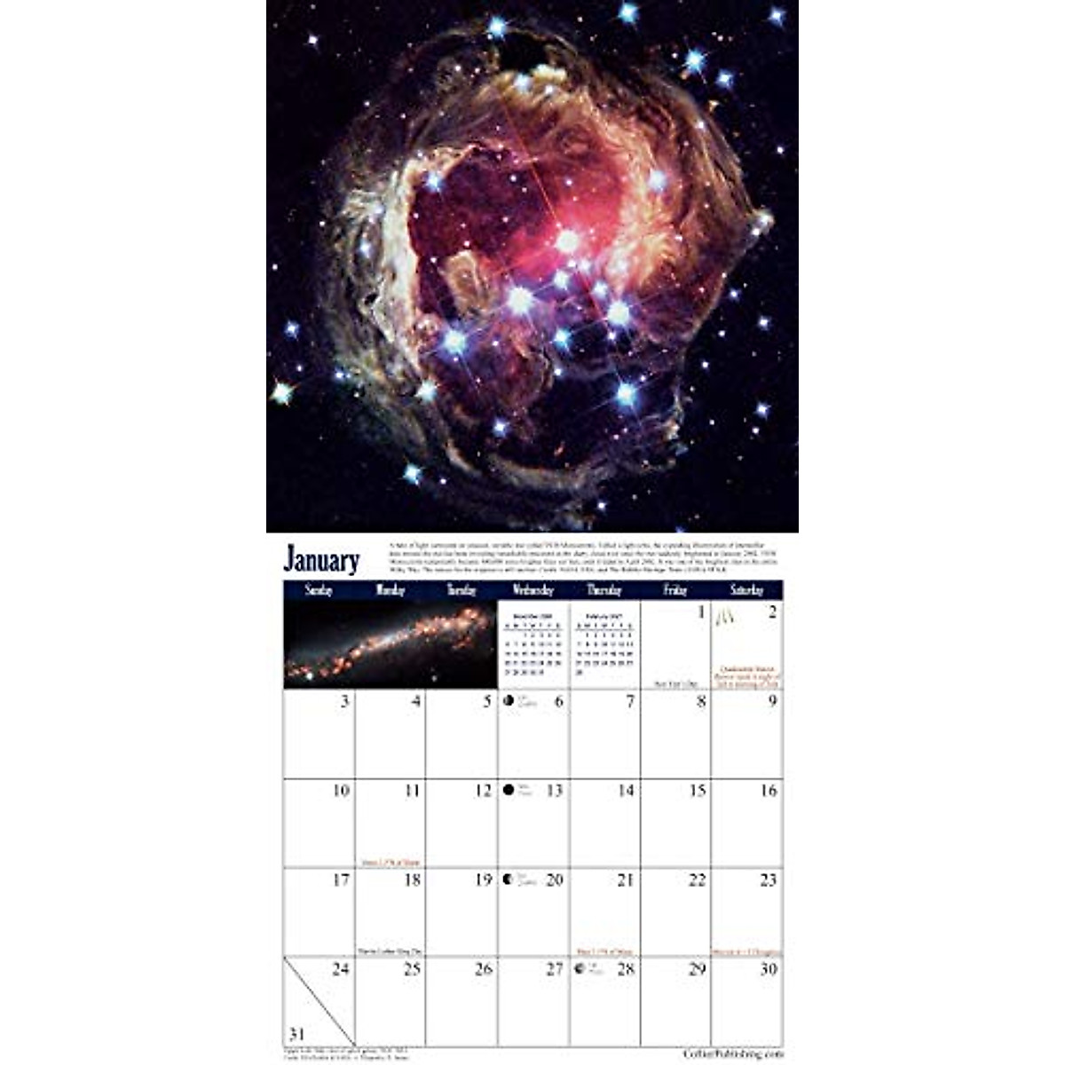 The Universe 2021 Astronomy Wall Calendar: Images from NASA's Hubble Space Telescope (12" x 12")
