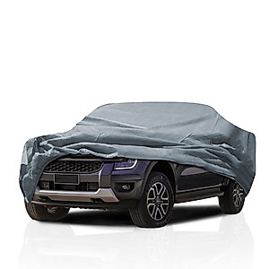 5 Layer Semi Custom Fit Truck Full Car Cover for Ford Ranger 2019-2024 SuperCrew Pickup 5.0 Feet Bed, All Weather Protection Breathable Dust Scratch, Dust, Snow Shield