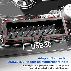 Mainboard Internal USB 3.0 (3.1 Gen 2) 19PIN Header to Type-E Key-A 20 Pin USB 3.1 Front Panel Socket Adapter for Type C Panel Mount Header